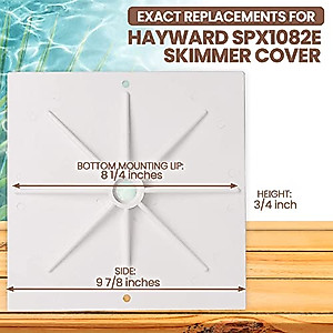 (2-Pack) The Exact 10'' Skimmer Lid Replacement | Compatible with Hayward SPX1082E, SP082, 1083, 1084,1085, and SP1086 | Made of Heavy-Duty Plastic and Fits Perfect Like A Glove