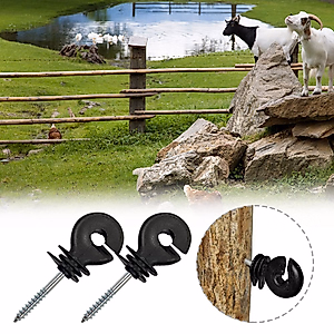 SagaSave 20pcs Self-Tapping Insulator Electric Fencing Wood Post Ring Electric Fence Insulators Screw Electronic Fence Insulator Ranch Electric Fence Insulation - Tapping Insulator
