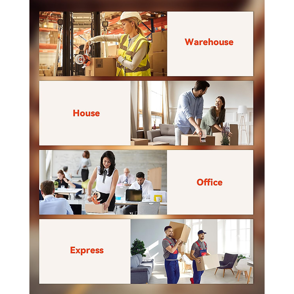 MUNBYN Packing Tape Dispenser, 2 Inch Tape Gun Dispenser for 3 inch Tape Core, Lightweight Tape Cutter Great with Blade Cover for Heavy Duty Shipping, Moving Mailing Box Sealing Carton Packaging