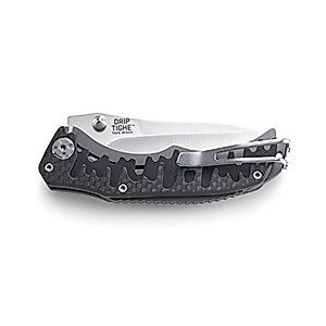 CRKT Drip Tighe EDC Folding Pocket Knife: Assisted Opening Everyday Carry, Satin Blade, Thumb Stud, Liner Lock, G10 Handle with Carbon Fiber Overlays, Pocket Clip 1190