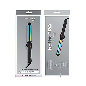 INFINITIPRO BY CONAIR Rainbow Titanium 1 1/4-inch Curling Wand, Straight wand produces flawless waves