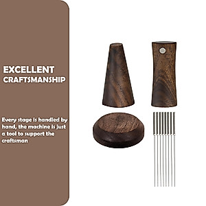 Handmade Walnut WDT Tool V2.0 Built-in Magnet Handle and Stand | 8 Needles Built-in + 8 Extra Needles 0.35mm for Replacement