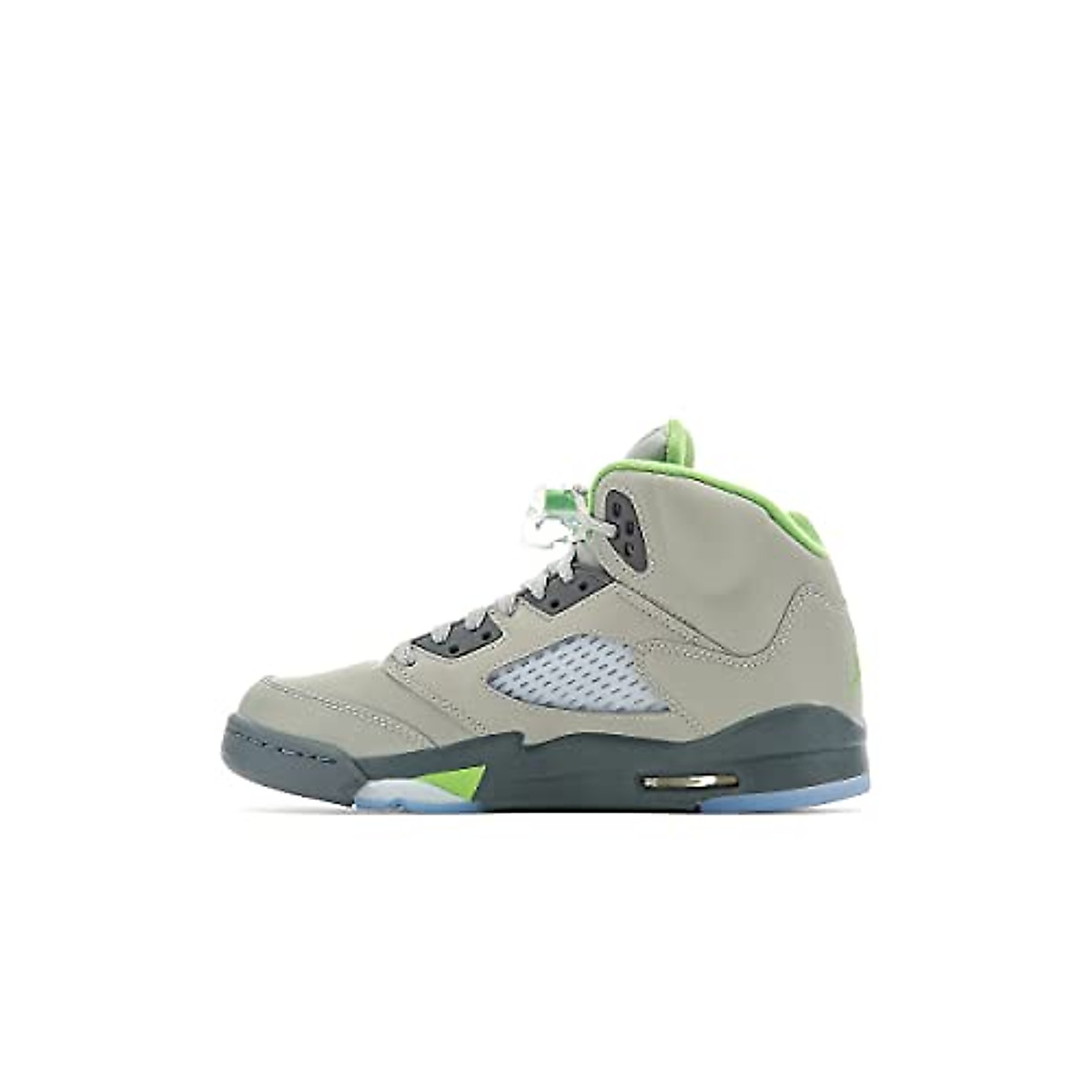 Jordan Boy's Air Jordan 5 Retro (Big Kid) Silver/Green Bean/Flint Grey 4 Big Kid M