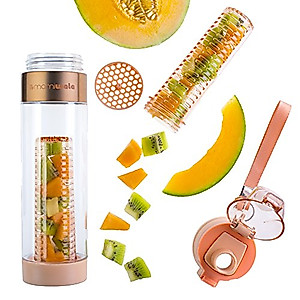 MAMI WATA Fruit Infuser Water Bottle – Unique Stylish Design – Includes Fruit Infused Water recipes eBook & Insulating sleeve – Create Naturally Flavoured Fruit Infused Water – Beautiful Gift Box