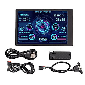 Heayzoki PC Temperature Display Screen, 3.5in IPS USB Mini Screen, PC Sensor Panel, AIDA64 PC CPU Data Monitor, Only Support for Windows System.