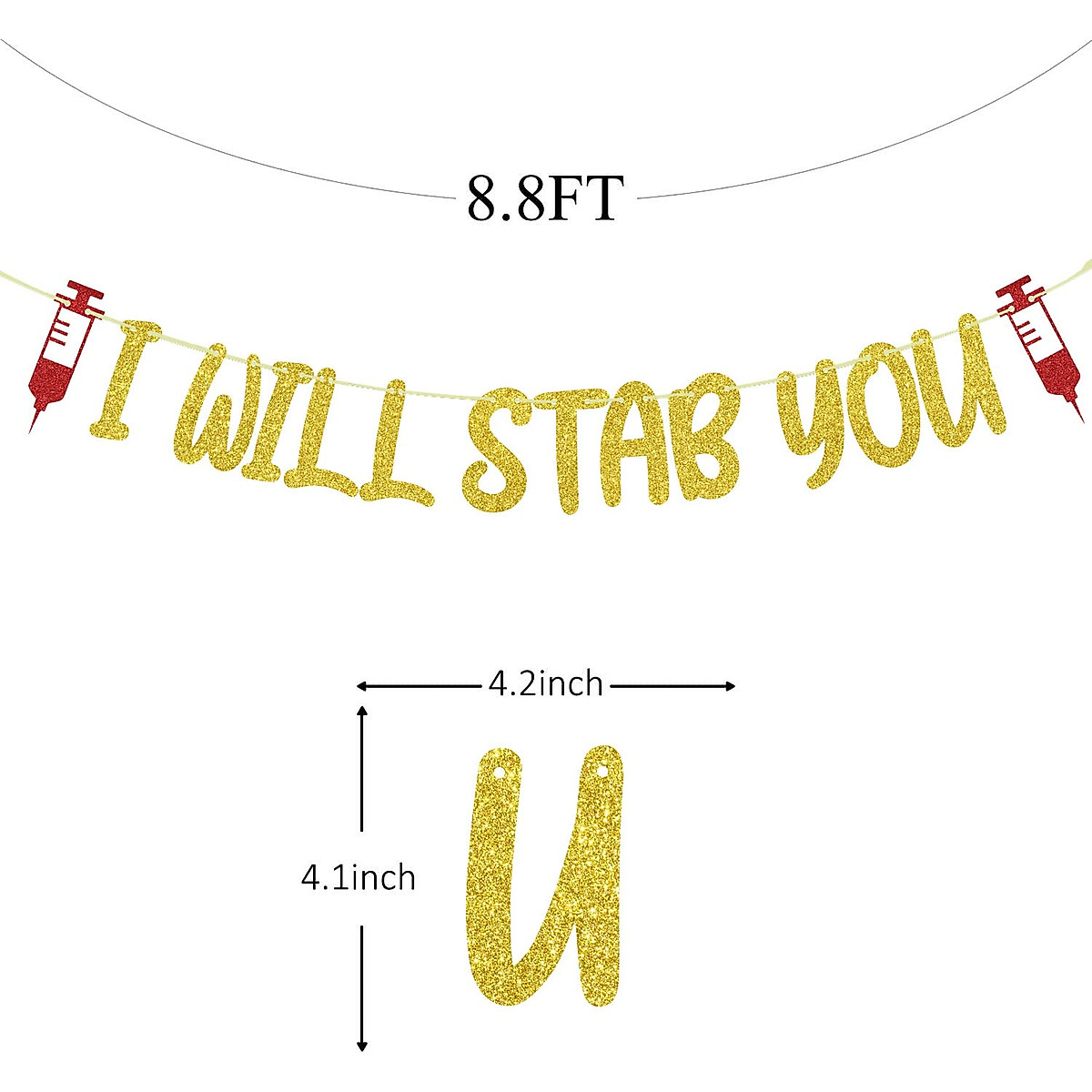 I Will Stab You Banner, Congrats Nurse/BSN Grad Banner, Doctor Nurse Graduation Bunting Sign, Nursing School Grad Party Decoration Supplies