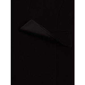 Calvin Klein Women's Two Button Lux Blazer (Petite, Standard, Black, 18 Plus