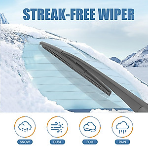 12" Rear Wiper Blade, Replacement Back Windshield Wiper Blade for Nissan Murano 23-09 Armada 23-05 Pathfinder 12-05 Versa 19-14 /Toyota Corolla 22-19/Honda CRV 22-17 BRV 21-18 Element 11-03(H306/12-B)