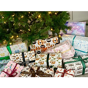 Stesha Party Pink Floral Wrapping Paper All Occasion - Folded Flat 30 x 20 Inch (3 Sheets)