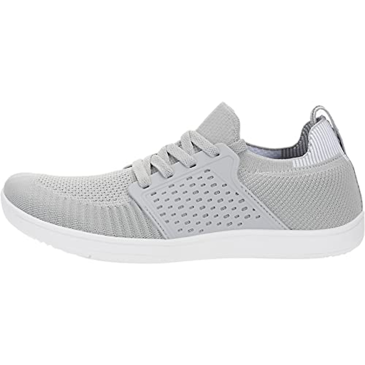 WHITIN Men's Trail Running Shoes Minimalist Barefoot Sneakers Extra Wide Width Toe Box Size 8W Gym Low Zero Drop Minimus Hiking Lifting Light Grey 41