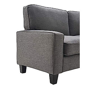 Serta Palisades Upholstered Sofas for Living Room Modern Design Couch, Straight Arms, Soft Fabric Upholstery, Tool-Free Assembly, 73" Sofa,Grey