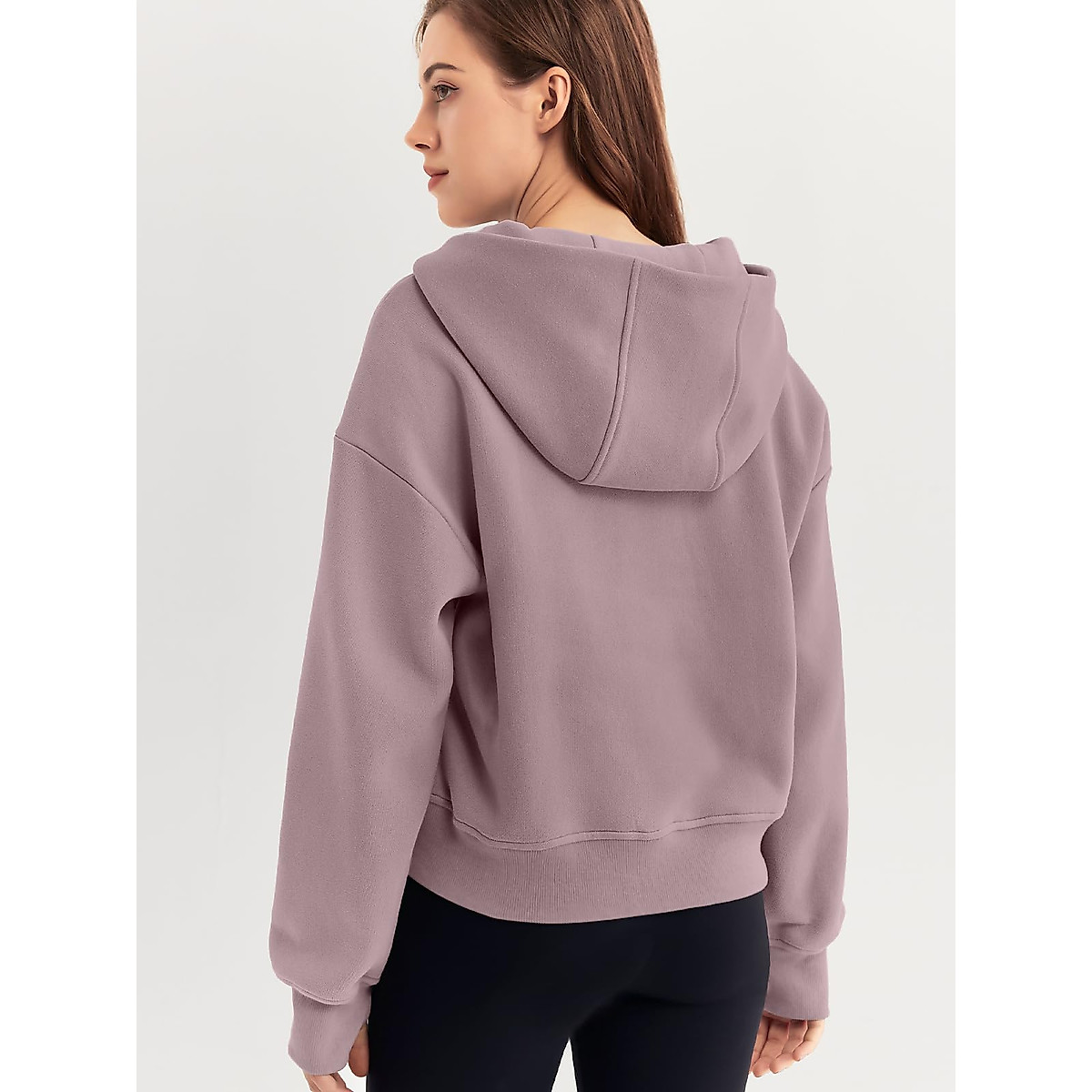 EFAN Sweatshirts Womens Hoodies Oversized Sweaters Quarter Half Zip Pullover Winter Jackets Fall Fashion Outfits 2023 Y2K Clothes Darkpink