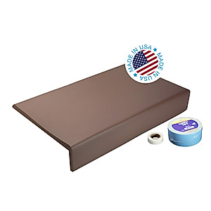 Kidkusion Soft Seat Edge Cushion | Made in USA | 108" | Brown | Fireplace Cushion and Hearth Pad