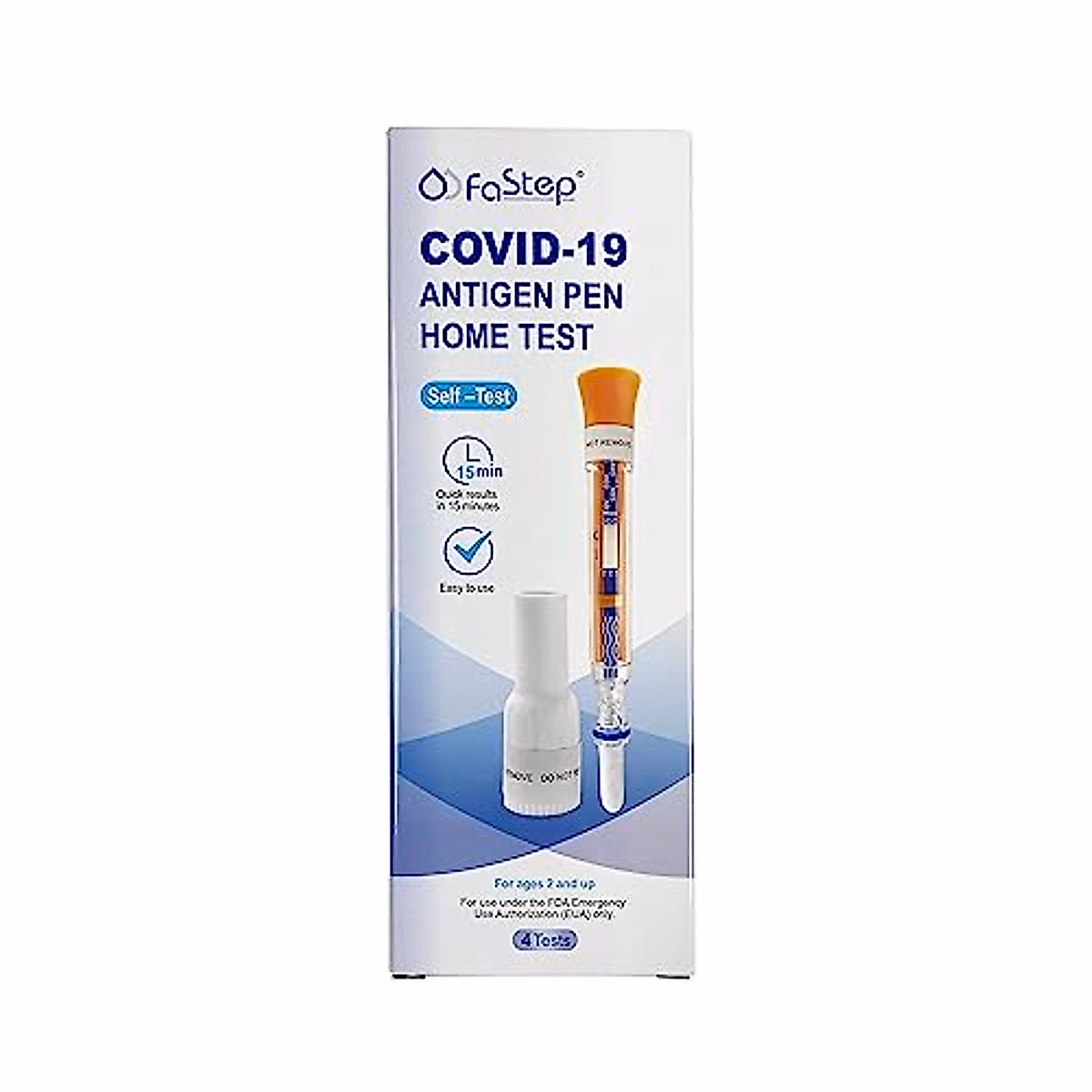 FaStep COVID-19 Antigen Pen Home Test (1 Pack, 4 Tests Total) - New Design