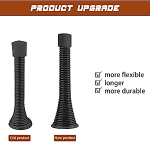 Enconker 12 Pack Door Stoppers, Black Door Stop for Bottom of Door, 3 ⅛" Spring Steel Construction Wall Protector with Rubber Bumper Tips