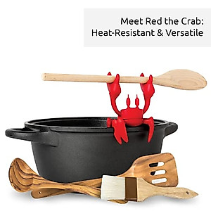 OTOTO Pack of 2 - Aqua the Crab Spoon Rest + Red the Crab Utensil Holder