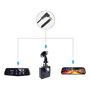 Dash Cam Rear Camera Cable,23 Ft 5 Pin to 2.5mm Male Plug Wire for Mirror Camera Rear View Camera,Car Recorder Reverse Camera Backup Camera Long Replacement Cable Cord Fit Pick-up,Trucks,RV,SUV,Bus