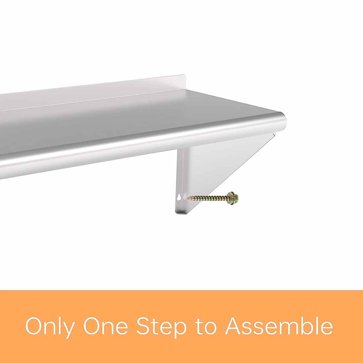 ERUPTA 12 x 24 inches 250 lb, Stainless Steel Wall Mount Floating Shelving, Commercial Stainless Steel NSF Shelf for Restaurant Kitchen, Home Kitchen, Hotel, Food Truk, Garage