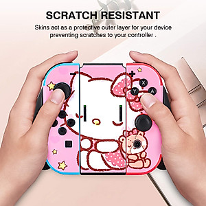 DLseego Switch Skin Sticker Pretty Pattern Full Wrap Skin Protective Film Sticker Design for Switch-Pink Cat