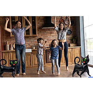 Gallasy 3pcs Black Cat Balloon, 3D Standing Cat Balloon for Birthday Decorations, Groovy Party Decorations, 70s 80s 90s Party Decorations, 2000s Disco Party Decorations, Halloween Cat Decorations