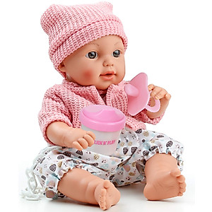 Click N' Play Magic Disappearing Sippy Cup & Doll Pacifier Set, Baby Doll Bottle with Milk, Accessories for Kids Ages 2-4, Pink