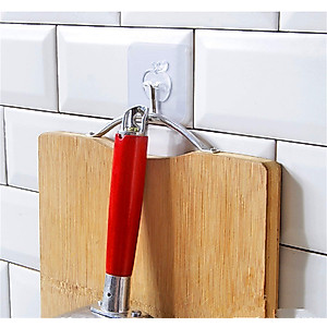 KK5 Wall Hooks 13.2lb(Max) Utility Stainless Steel Hook for Towel Bathrobe Coats Bathroom Kitchen Transparent Heavy Duty Hooks for Hanging & Ceiling Hanger