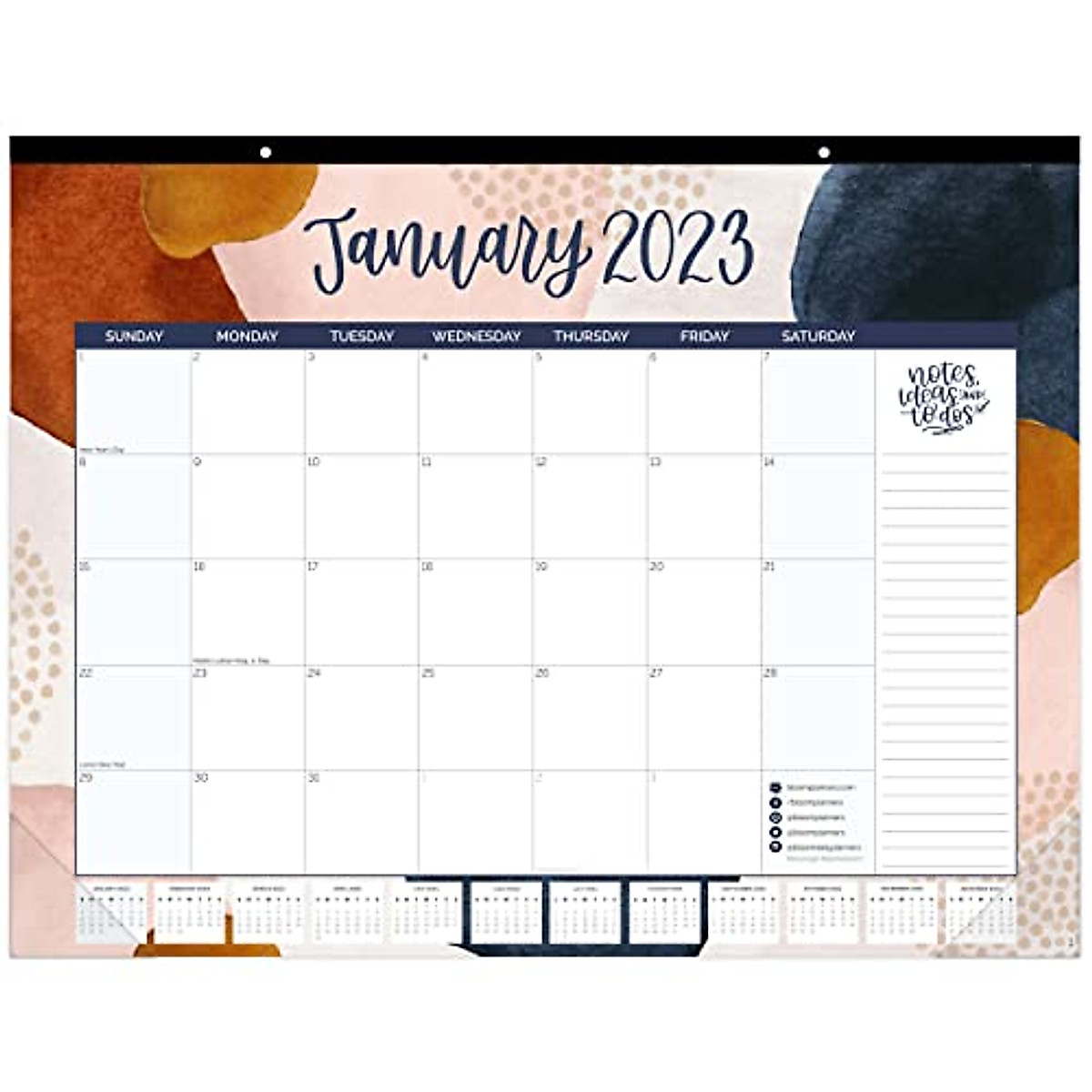 bloom daily planners 2023 Calendar Year Desk/Wall Monthly Calendar Pad (January 2023 - December 2023) - Large 21" x 16" Hanging or Desktop Blotter - Seasonal