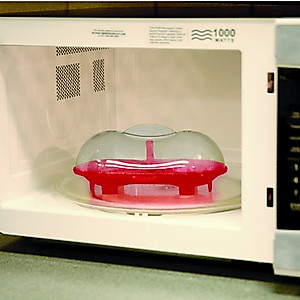 Norpro Silicone Microwave Double Egg Poacher, Red