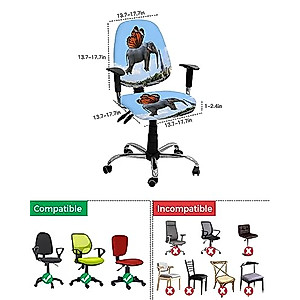 Big buy store Office Chair Cover Butterfly Elephant Desk Chair Cover Stretch Elastic Universal Computer Chair Covers Funny Animal Stretch Rotating Chair Slipcovers Protectors