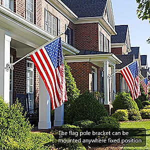 Flag Holder, Flag Bracket, Heavy Duty House Flag Pole Holder Bracket, Aluminum Mount - Stainless Steel Hardware - Strong and Rust Proof - 1" Inner Diameter (Silver-1Pack)