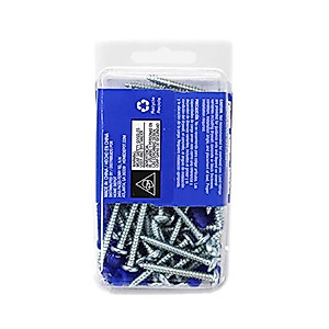50 Piece Expansion Anchors with Screws Assortment Set, Designed for Drywall and Plaster, Includes 50 Pcs #10-#12 x 1-1/4 in. Ribbed Plastic Anchors & 50 Pcs #10 x 1-1/2 in. Self Tapping Screws