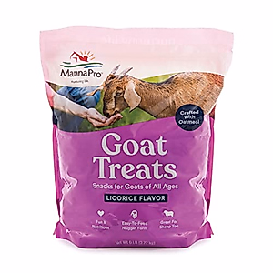 Manna Pro Goat Treats - Made with Oatmeal – Daily Goat Treats - Licorice Flavor – 6 Pounds of Goat Treats
