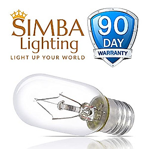 Simba Lighting Microwave Appliance Light Bulb T8 40W (6 Pack) Incandescent with E17 Intermediate Screw Base for Ovens, Under Hood, Stove Top, Range, 110V 120V 125V 130V, Dimmable, 2700K Warm White