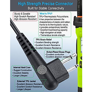 commountain CP200D CP100D Earpiece Compatible for Motorola Radios R2 CP200 CP185 BPR40 BPR40D CLS1410 CLS1110 DTR700 DTR650 RDU4100 RDU4160D RMU2040 RMU2080D CLS CP, G Shape Earhook Headset Ear Piece