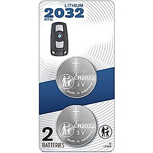 (2 Pack) CR2032 2032 for BMW Remote Key Fob Battery Replacement Original OEM (Bundle with Remote Opening Tool) for 2004-2011 1 3 5 Series E90 E92 Smart Keyless Remote with FCC ID: KR55WK49147