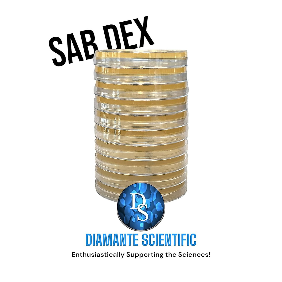 Sabouraud Dextrose Agar-II (SDA), (10-Pack), Pre-Poured, 15x100mm Petri Plates, For the Cultivation, Isolation and Identification of Yeasts and Molds.