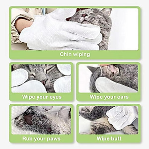 Generic Pet Bathing Wipes for Dogs & Cats - 6 Pcs Dog and & Cleaning Gloves Wipes，Gentle Cleaning for Paws, Ears, Fur, Eye and Butt, white