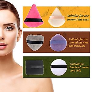 6Pcs Powder Puffs for Face Powder-Triangle setting makeup beauty powder puff for Loose Powder Mineral, Powder Body，Cosmetic Foundation,Undereye Setting,Wet Dry Face Exquisite Makeup sponge Tool