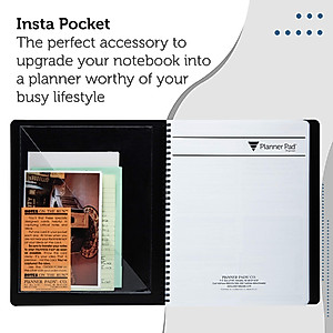Planner Pad Insta Pockets, Front and Back Planner Pocket Combo, Personal Size, Clear Vinyl, 6 ½” x 8”