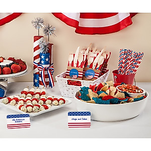 Avery Premium American Flag Name Tags, No Lift No Curl, 36 Handwriteable Name Stickers