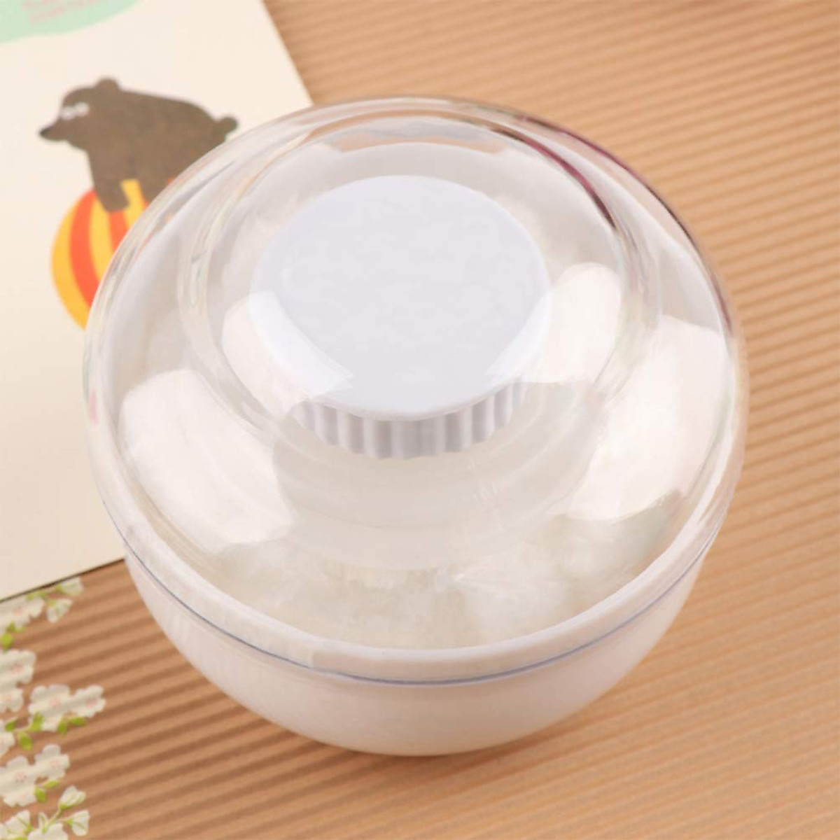 LEORX 4pcs Baby Powder Puff Case Talcum Powder Puff Container Box for Baby Infant Newborn