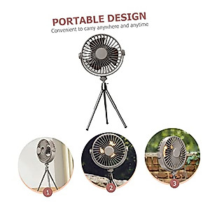 UKCOCO 1 Set Fan Small Fan Vintage Table Fan Table Stand Fan Rechargeable Fan Small Battery Fan Small Portable Fan Office Table Fan Table Cooling Fan Lovely Desk Fan Plastic Grey Office