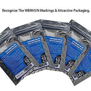 WENHSIN 10Packs 4-Pin RGB LED Light Strip Connectors 10mm Unwired Gapless Solderless Adapter Terminal Extension for SMD 5050 Multicolor Strip