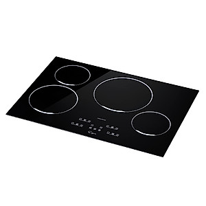 Empava 30" Electric Induction Cooktop Built-in Modular Stovetop with 4 Elements 9 Power Level Boost Burners in Black Vitro Ceramic Glass, 30 Inch