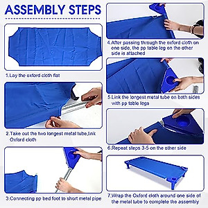 Kigley 8 Pieces Stackable Sleeping Daycare Cots for Kids 51" L x 23" Portable Toddler Nap Cot for Sleeping Preschool Classroom Daycare Bed Furniture, Ready to Assemble, 2 Colors