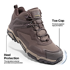 NORTIV 8 Men's Waterproof Hiking Boots Lightweight Mid Ankle Trekking Trails Outdoor Boots,Size 7,BROWN,JS19001M