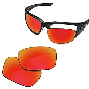 Glintbay 100% Precise-Fit Replacement Sunglass Lenses for Oakley Scalpel OO9095 - Polarized Fire Red Mirror