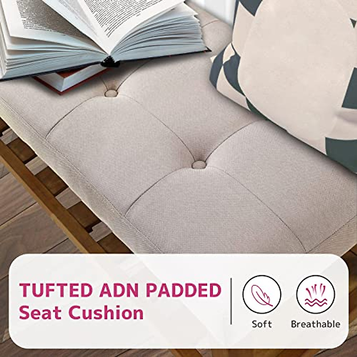 ACME Furniture Charla Bench, Light Gray & Oak, One Size