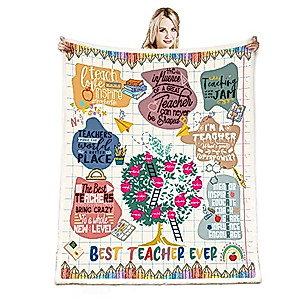 Onecmore Teacher Gifts for Women Throw Blanket Teacher Appreciation Gifts Teachers Day Graduation Retirement Gifts Best Teacher Christmas Back to School Gifts New Teacher Gifts for Couch Bed 50"x60"