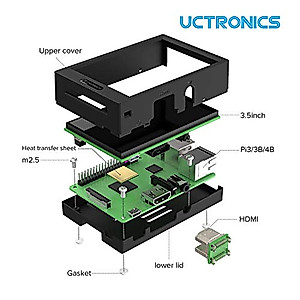 UCTRONICS Mini LCD Screen with Case, 3.5 inch Small HDMI Display Touchscreen with Stylus